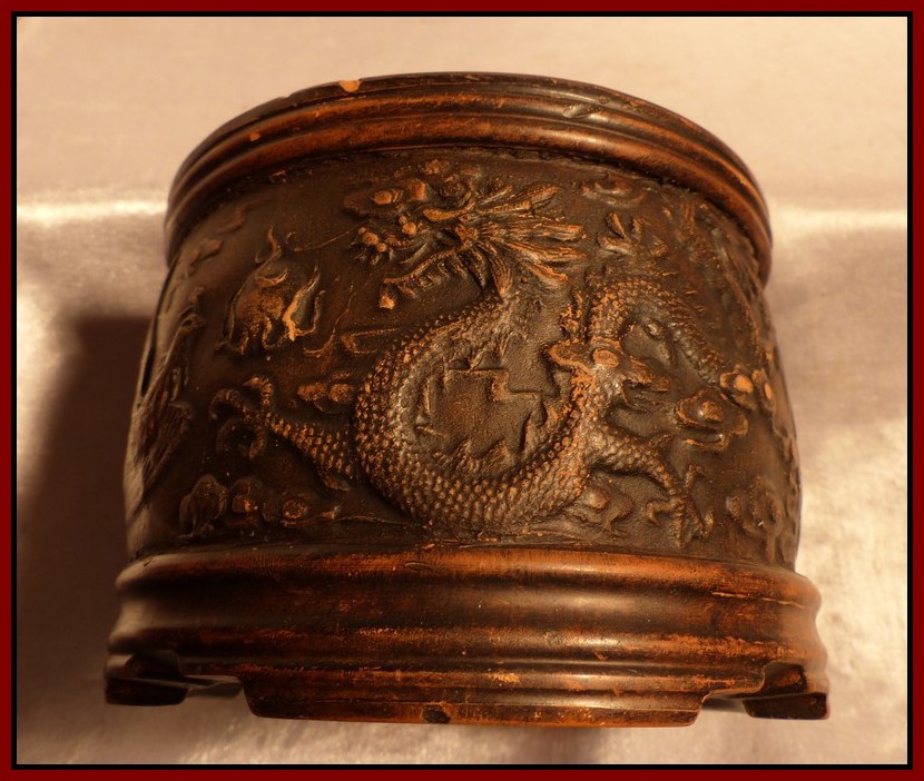 Opium pot, ancient imperial China, "dragon in the sacred pearl ...